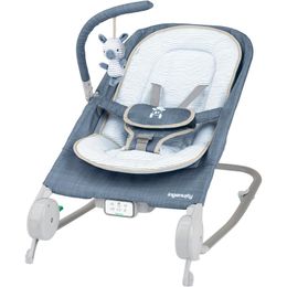 Ingenuity Babywippe &raquo;Happy Belly Rock-to-Bounce Massage Seat - Chambray&laquo; bis 9 kg mit Melodien und Ger&auml;uschen blau Babywippe