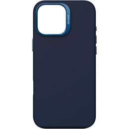 Decoded Smartphone-H&uuml;lle &raquo;AntiMicrobial Silicone Backc. iPhone 16 Pro Max&laquo; Smartphones blau Silikon Sto&szlig;resistenter Polycarbonat-Rahmen absorbiert 