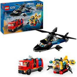 Lego Konstruktionsspielsteine &raquo;Kombinationsset mit Hubschrauber, L&ouml;schauto und U-Boot (60462)&laquo; Lego City; Made in Europe bunt Konstruktionsspielsteine