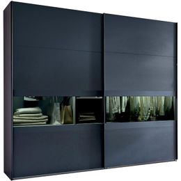 wimex Schwebet&uuml;renschrank &raquo;Easy Plus, Kleiderschrank Made in Germany&laquo; mit Glaseinsatz/ Rauchglas, viele Breiten zur Auswahl, schwarze Griffe schwarz