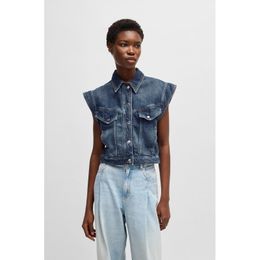 BOSS Orange Damen BOSS Orange Jeansjacke &raquo;DENIM VEST 1.0 Premium Damenmode&laquo; mit femininen Schulter Details M (38)