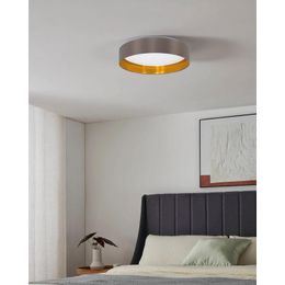 OTTO home LED Deckenleuchte &raquo;Merryn&laquo; LED-Modul 1 Stk. Neutralwei&szlig; Warmwei&szlig; Deckenlampe &Oslash;38 x H9 cm mit Textil-/Stoffschirm, CCT, Fernbedienung braun