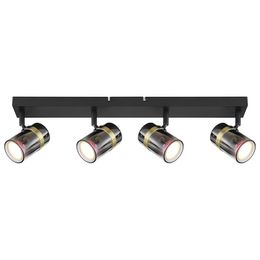 Globo LIGHTING Deckenstrahler &raquo;TRABBY&laquo; GU10 1 Stk. Deckenspot/schwarz/Glas rauchfarben/messingfarben/Flur/Wohnzimmer