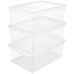 keeeper Aufbewahrungsbox &raquo;bea, clearbox mit Air Control-System&laquo; 3 x 11 l, stapelbar, 39 x 26,5 x14 cm transparent Polypropylen