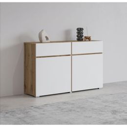 OTTO home Sideboard &raquo;Cross,Breite 119,5 cm, moderne grifflose Kommode,2 T&uuml;ren/2 Schubk&auml;sten&laquo; Schubladenschrank,Anrichte mit viel Stauraum, 