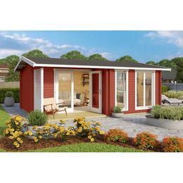 Nordic Holz Gartenhaus &raquo;BRIGHTON 44&laquo; rot Massivholz