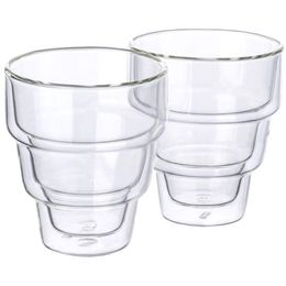 Mulex Latte-Macchiato-Glas &raquo; Gl&auml;ser Set Denver&laquo; doppelwandiges Trinkglas ideal f. Kaffee, Cappuccino, Latte Macchiatto transparent Borosilikatglas