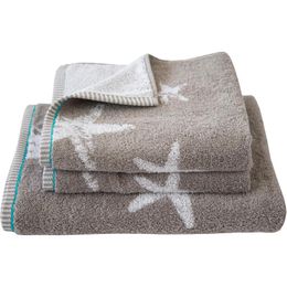 Dyckhoff Handtuch Set &raquo;Maritim, Starfish&laquo; Set 3 Stk. Frottier 2 Handt&uuml;cher (50x100cm), 1 Duschtuch (70x140cm) grau Frottier, Obermaterial: 100% Baumwolle