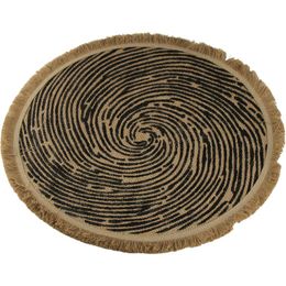 AM Design Platzset &raquo;Tischset mit Fransen&laquo; aus Jute, &Oslash; 38 cm schwarz Obermaterial: 100% Jute