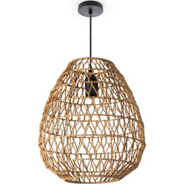 Paco Home Pendelleuchte &raquo;KAGEEG&laquo; E27 Korb H&auml;ngeleuchte Rattan Optik Boho Esszimmerlampe E27 Skandi braun