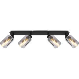 Globo LIGHTING Deckenstrahler &raquo;HADERA&laquo; E27 1 Stk. Strahler/Glas rauchfarben/Wohnzimmer/Flur/LxBxH: 670x90x215mm