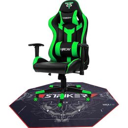 Hyrican Gaming-Stuhl &raquo;Striker Gaming-Stuhl "Copilot" Gamingstuhl + Stuhlunterlage&laquo; (Set) Bodenschutzmatte 1100x1100x2mm gr&uuml;n PVC, Polyurethan Bodenschutzmatte