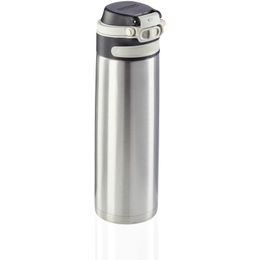 Leifheit Thermoflasche &raquo;Flip&laquo; 600 ml silber Edelstahl, Polypropylen (PP), Silikon