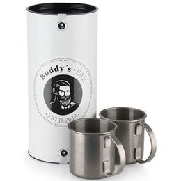 Becher &raquo;Buddy ́s Bar&laquo; Moscow Mule Becher, 450 ml, hochwertiger Edelstahl, Edelstahl Antik silber Edelstahl