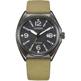 Citizen Damen Solaruhr Armbanduhr, Herrenuhr, analog, Tag, Batterie-Entladungsanzeige schwarz