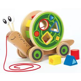 HAPE Nachziehtier &raquo;Schnecke&laquo; Schnurl&auml;nge 60 cm bunt Nachziehtier