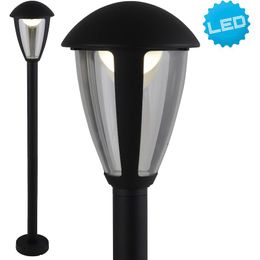 N&auml;ve n&auml;ve LED Au&szlig;en-Stehlampe &raquo;Clint&laquo; 1 Stk. Warmwei&szlig; Aluminium schwarz Kunststoff klar incl. 14x LED IP44 H&ouml;he 100cm schwarz