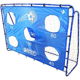BEST Sporting Fu&szlig;balltor &raquo;mit Torwand 5 Schussl&ouml;cher&laquo; sehr stabil, 213x152 cm blau Polyester, Stahl