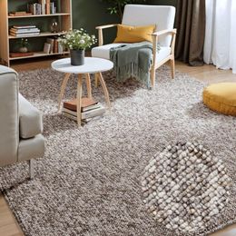 ELLE DECORATION Teppich &raquo;Rocco&laquo; rechteckig 10 mm H&ouml;he L&auml;ufer, waschbar, Wohnzimmer, Esszimmer, Woll-Optik braun Polypropylen