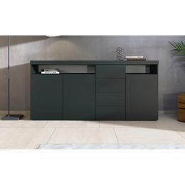 borchardt M&ouml;bel borchardt M&ouml;bel Highboard &raquo;Kapstadt&laquo; Breite 200 cm schwarz Spanplatte
