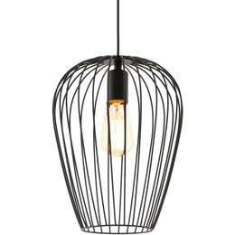 Eglo H&auml;ngeleuchte &raquo;NEWTOWN Pendellampe, Stahl, E27, IP20, Vintage, Esszimmerlampe, Lampe&laquo; E27 Vintage Pendelleuchte, Retro H&auml;ngelampe, Schwarz, E27, &Oslash;