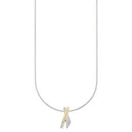 Bruno Banani Damen Kette mit Anh&auml;nger &raquo;Schmuck Geschenk Silber 925 Halsschmuck Halskette Ankerkette Kreuz&laquo; mit Zirkonia (synth.) gold