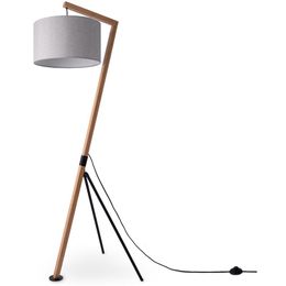 Paco Home Stehlampe &raquo;GALLOW&laquo; E27 Modern Wohnzimmer Dreibein Holz Metall Vintage E27 Galgen braun