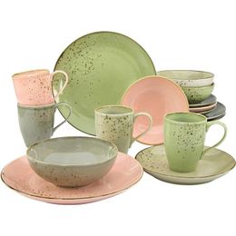 Creatable Kombiservice &raquo;Geschirr-Set NATURE COLLECTION Vintage Garden&laquo; Service, 16 Teile, f&uuml;r 4 Personen bunt Steinzeug