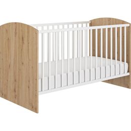 Babybett &raquo;ARTHUR&laquo; Babybett 70x140 mit Lattenrost, in zwei H&ouml;hen verstellbar wei&szlig; Holzwerkstoff, Massivholz