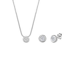 Firetti Damen Schmuckset &raquo;Multipack Schmuck Geschenk Silber 925 Halskette Ohrstecker&laquo; (Set, 3 Stk. tlg.) mit Zirkonia (synth.) silber