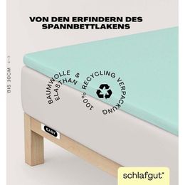 Schlafgut Spannbettlaken &raquo;EASY Jersey Elasthan Topper&laquo; MADE IN GREEN by OEKO-TEX blau Jersey, Obermaterial: 95% Baumwolle, 5% Elasthan