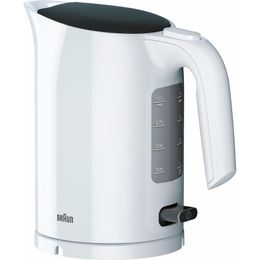 Braun Wasserkocher &raquo;PurEase WK 3000 WH - 1,0 L, Schnellkochsystem, Anti-Kalk Filter&laquo; 1 l 2200 W 2.200 W, Kocht 200 ml in 45 Sek., 360 Grad Heitzsockel wei&szlig; 