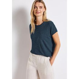 Street One Damen Street One Rundhalsshirt mit glitzernden Streifen blau 36