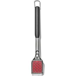 OXO Good Grips Grillb&uuml;rste &raquo;Hot Clean&laquo; aus Edelstahl langlebige Edelstahlspulen mit flexiblem Silikon silber Edelstahl