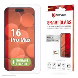 Displex Displayschutzglas &raquo;Smart Glass Screen Protection&laquo; f&uuml;r Apple iPhone 16 Pro Max Displayschutzfolie, Schutzfolie, Bildschirmschutz, kratz- & sto&szlig;fest 