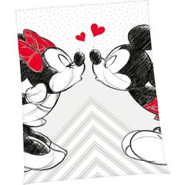 Disney Wohndecke &raquo; ́s Mickey und Minnie Mouse&laquo; mit liebevollem Motiv, Kuscheldecke grau Polyester
