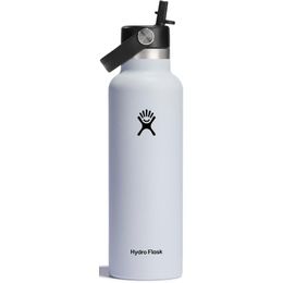 Hydro Flask Trinkflasche &raquo;STANDARD FLEX STRAW CAP&laquo; doppelte TempShield ️-Isolierung wei&szlig; Edelstahl, Kunststoff