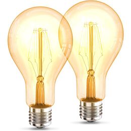B.K.LICHT LED-Leuchtmittel &raquo;BK_LM1404 LED Leuchtmittel 2er Set E27 A75&laquo; E27 2 Stk. Warmwei&szlig; 2.200 K Edison Vintage Gl&uuml;hbirne Filament braun