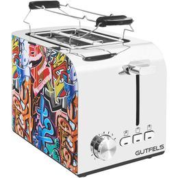 Gutfels Toaster &raquo;TOAST 3010 G&laquo; 2 kurze Schlitze 850 W 2-Scheiben-Toaster, 850 Watt, Graffitti-Style Toaster