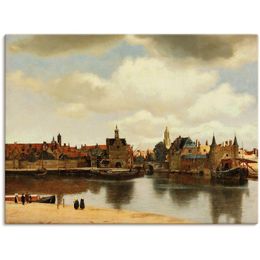 Artland Leinwandbild &raquo;Ansicht der Stadt Delft. Um 1660&laquo; Niederlande 1 Stk. tlg. auf Holzrahmen gespannt braun Leinwand