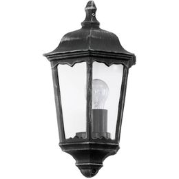 Eglo Wandleuchte &raquo;Navedo Au&szlig;en-Wandlampe, Wandlampe aus Aluguss und Glas, E27, IP44&laquo; E27 1 Stk. Wand-/Deckenleuchte - L29 x H43 x AL13 cm - schwarz, 