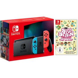 Konsolen-Set &raquo;Switch Neon r/b + Gratis Big Brain Academy: Kopf an Kopf (UVP 29,99)&laquo; 32 GB bunt Spieler k&ouml;nnen bis zu acht Switch-Konsolen miteinander 