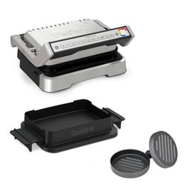 Tefal Kontaktgrill &raquo;GC774HP OptiGrill 4in1&laquo; 2100 W inkl. Backschale, aufklappbar. Gratis: Hamburger Presse silber Inklusive Backschale, Rezeptbuch mit 16 