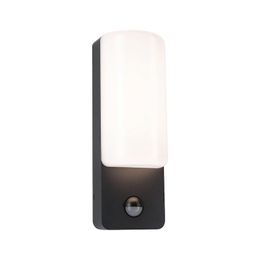 Paulmann LED Au&szlig;en-Wandleuchte &raquo;Bonnie IP44 93x77mm 3000K 8,5W 560lm 230V Anthrazit Aluminium&laquo; 1 Stk. Warmwei&szlig; Bewegungsmelder grau