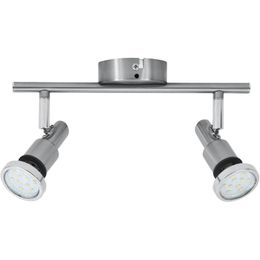 B.K.LICHT LED Deckenleuchte &raquo;Aurel&laquo; GU10 Warmwei&szlig; Badlampe, IP44, Deckenstrahler, GU10, Spot, Decke, Leuchte, Lampe 5W silber