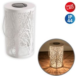 N&auml;ve n&auml;ve LED Solarleuchte &raquo;Wald&laquo; 1 Stk. Warmwei&szlig; rund D: 12cm, H: 20cm, wei&szlig;, Waldmotiv, warmwei&szlig;es Licht, Akku, Griff wei&szlig;
