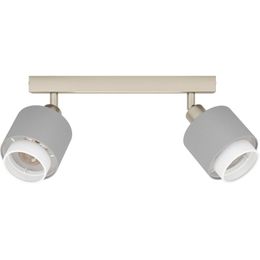 Eglo Deckenleuchte &raquo;Bellizzi Deckenstrahler schwenkbar, grau und wei&szlig;, E14, K&uuml;chenlampe&laquo; E14 1 Stk. Spot - L31 x B9 x H18,5 cm - nickel-matt - 2X7,5W 