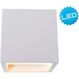 N&auml;ve n&auml;ve LED Wandleuchte &raquo;Wanna&laquo; LED-Modul 1 Stk. Warmwei&szlig; incl. 2x 3W Cree xp LED, l: 11,5cm, b: 11,5cm, h: 11,5cm, Gips, wei&szlig; wei&szlig;