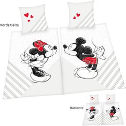 Disney Partnerbettw&auml;sche &raquo;'s Mickey und Minnie Mouse in Gr. 135x200 cm&laquo; Bettw&auml;sche aus Baumwolle, -Bettw&auml;sche, Partnerbettw&auml;sche bunt Renforc&eacute;, Obermaterial: