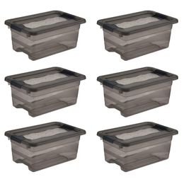 keeeper Aufbewahrungsbox &raquo;Cornelia, 6er Set, 4 L, 29,5 x 19,5 x 12,5 cm&laquo; durch Clips verschlie&szlig;bar, Griffe am Boden Kunststoff